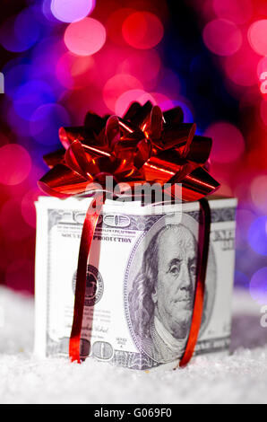 gift box made of dollars Stock Photo - Alamy