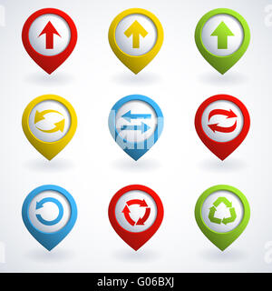 Circle buttons with arrow. Vector illustration Stock Photo - Alamy