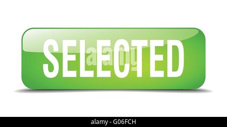 selected green square 3d realistic isolated web button Stock Vector ...