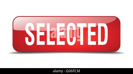 selected button. selected square red push button Stock Vector Image ...