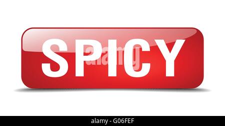 spicy red square 3d realistic isolated web button Stock Vector Image ...