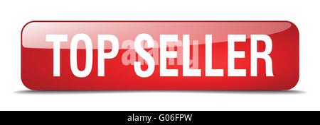 top seller button. top seller square red push button Stock Vector Image ...