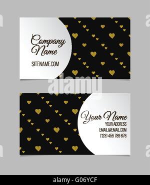 Visiting card with golden foil heart shape design Stock Vector Image ...