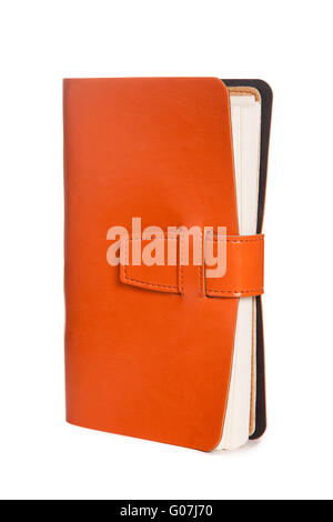 orange notebook isolated on white background Stock Photo - Alamy