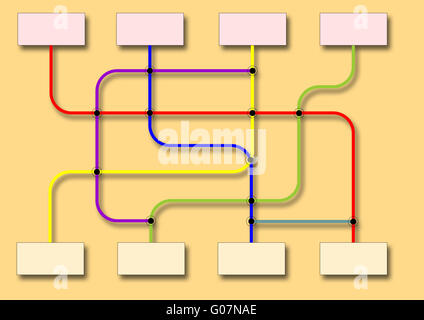 business flowchart shows structure with empty box Stock Photo ...