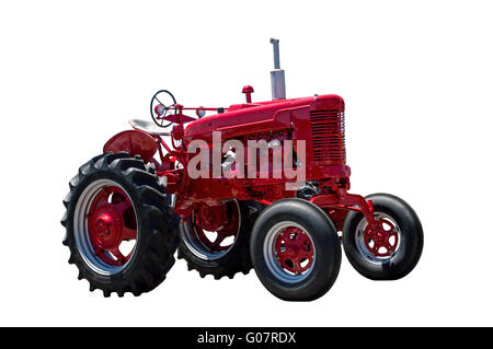 An image of a red big tractor Stock Photo - Alamy