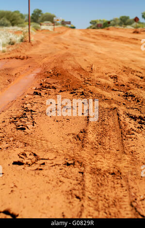 muddy road on a rural highway flooded by winter rains hd image Stock ...