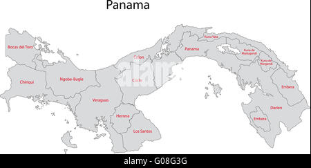 Gray Panama map Stock Photo - Alamy