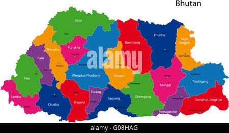 Contour Bhutan map Stock Photo - Alamy