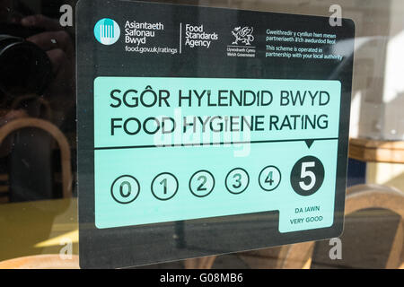 Food Standards Agency five rating for food hygiene sign in restaurant ...