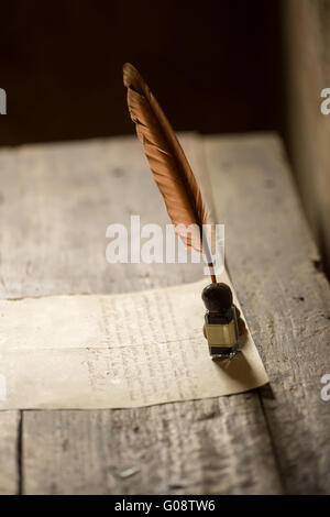 pen with inkpot Stock Photo - Alamy