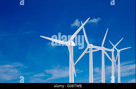 white wind turbine generating electricity on sea Stock Photo - Alamy