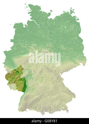 State of Rhineland-Palatinate, Germany, Relief Map Stock Photo - Alamy