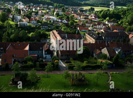 View of the citadel of Bitsch and the town of Bitche in the Lorraine ...