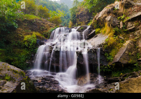 A portion of Chunnu Summer Falls at Rock Garden, Darjeeling, West ...