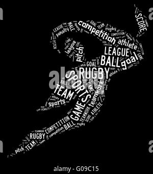 rugby football pictogram with black wordings Stock Photo - Alamy