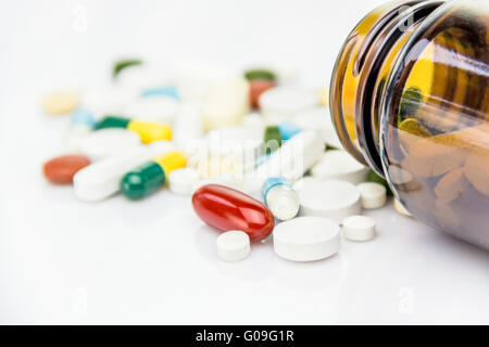pills capsules mix illness sickness medicament Stock Photo - Alamy