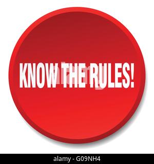 know the rules! red round flat isolated push button Stock Vector Image ...