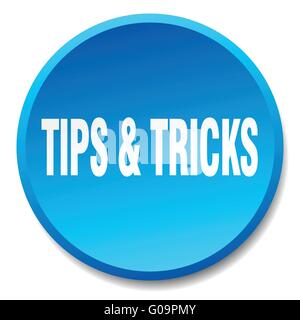 tips & tricks blue round flat isolated push button Stock Vector Image ...