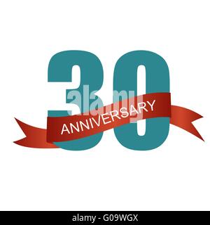 Set of number thirty (30 years) celebration design. Anniversary golden ...