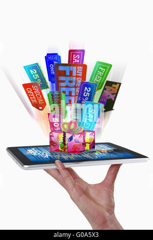 Advertising concept: Tablet Computer with Idea on display Stock Photo ...