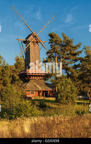 wooden windmill at mill museum Gifhorn in Northern Germany Stock Photo ...