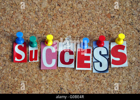Success Pinboard Slogan Stock Photo - Alamy