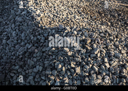Breakstone background, a pile of crushed stone. Road gravel, gravel ...