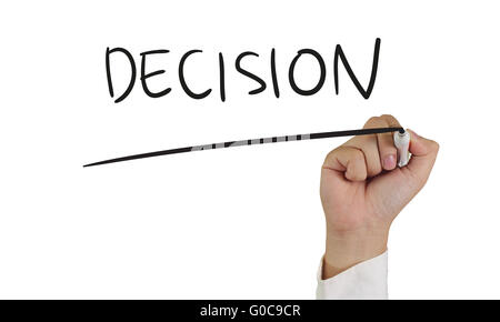 Handwriting text Decision Making. Concept meaning The act of deciding ...
