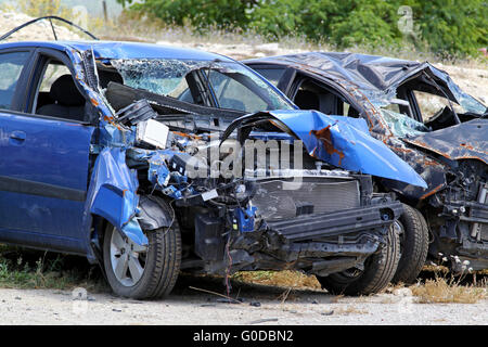 Multiple vehicle collision in high speed traffic accident Stock Photo ...