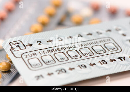 box with birth control pills Stock Photo - Alamy
