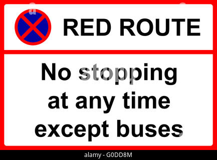 No stopping except for buses during 7 am until 7 pm sign Stock Photo ...