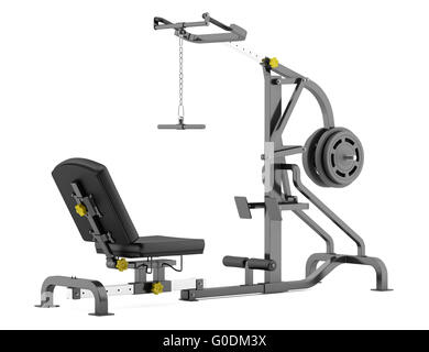 lever gym machine isolated on white background Stock Photo - Alamy