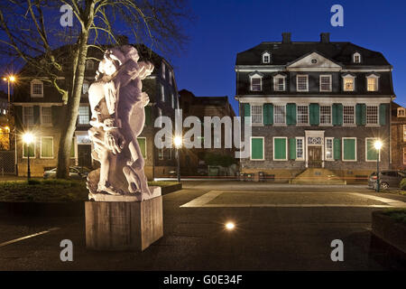 historic town centre of Barmen with the art piece 'Die starke Linke ...