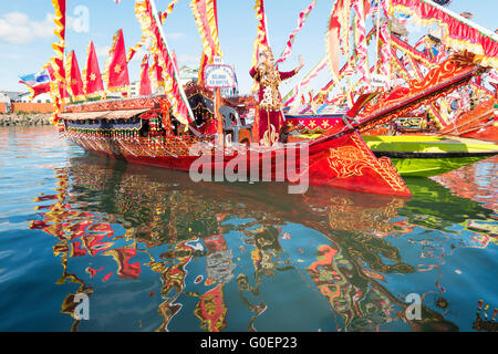 Bajau lady perform Daling-Daling dance on traditional boat called Lepa ...