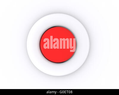 3D render button icon red push pin isolated on white background ...