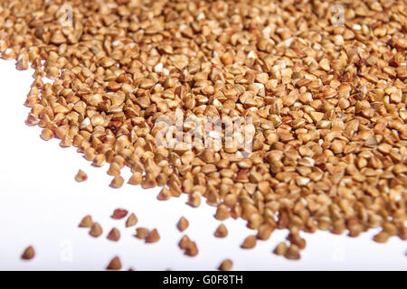 Uncooked buckwheat closeup macro Stock Photo - Alamy