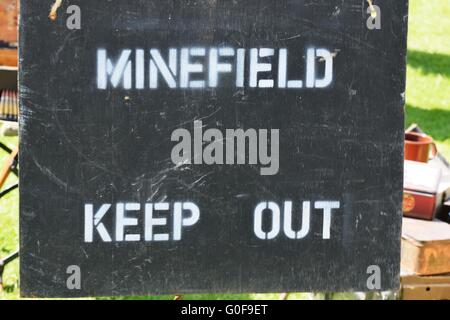 Danger mine field landmines landmine sign achtung minen german mines ...