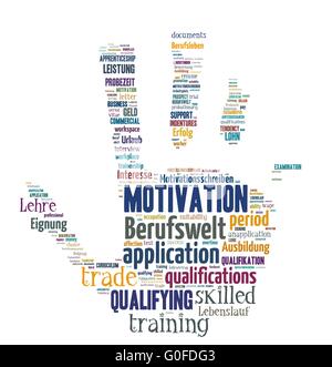 Interview curriculum vitae word cloud hand writing concept on white ...