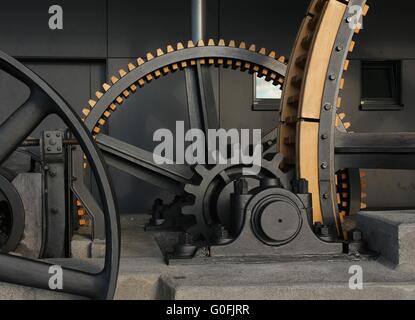 Gigantic old wheels of a cable car Stock Photo - Alamy