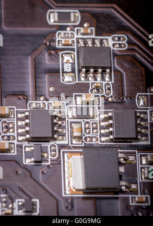 Electronic collection - fragment a computer PCB with SMD components ...
