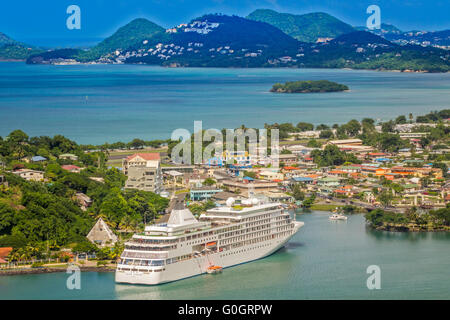 Cruise Ship Docked At Castries St. Lucia West Indies Stock Photo - Alamy