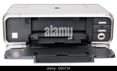 Ink jet printer isolated on white background Stock Photo - Alamy