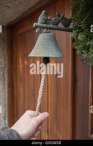 Person Ringing At Old Doorbell Stock Photo - Alamy