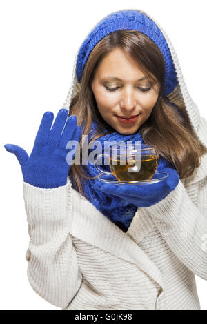 Pretty woman sipping beverage Stock Photo - Alamy