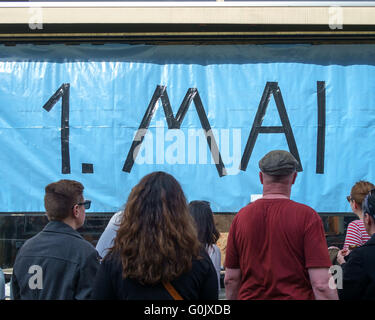 Berlin, Germany. 1st May, 2016. Protesters march through Berlin ...