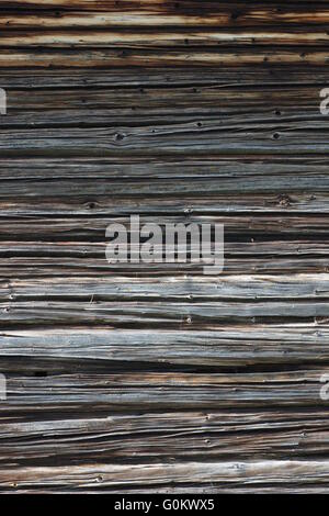 Dark wooden texture of log cabin with old window Stock Photo - Alamy