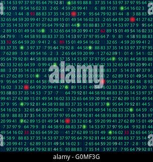 Template coding and programming theme. Green - cyan numbers rows ...