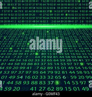 Template coding and programming theme. Green - cyan numbers rows ...