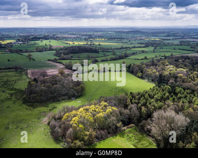 An aerial view of Worcestershire Countryside near Redditch, UK Stock ...